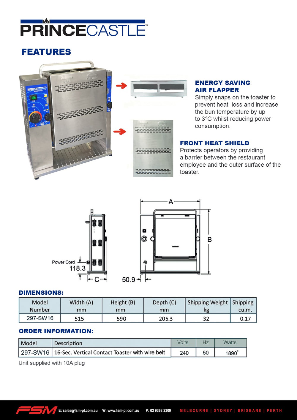 Prince Castle 297-SW16 - Vertical Contact Bun Toaster | SilverChef