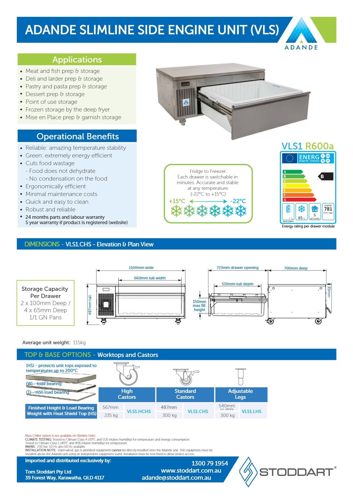 Adande VLS1.CHS - Refrigerated Drawer | SilverChef