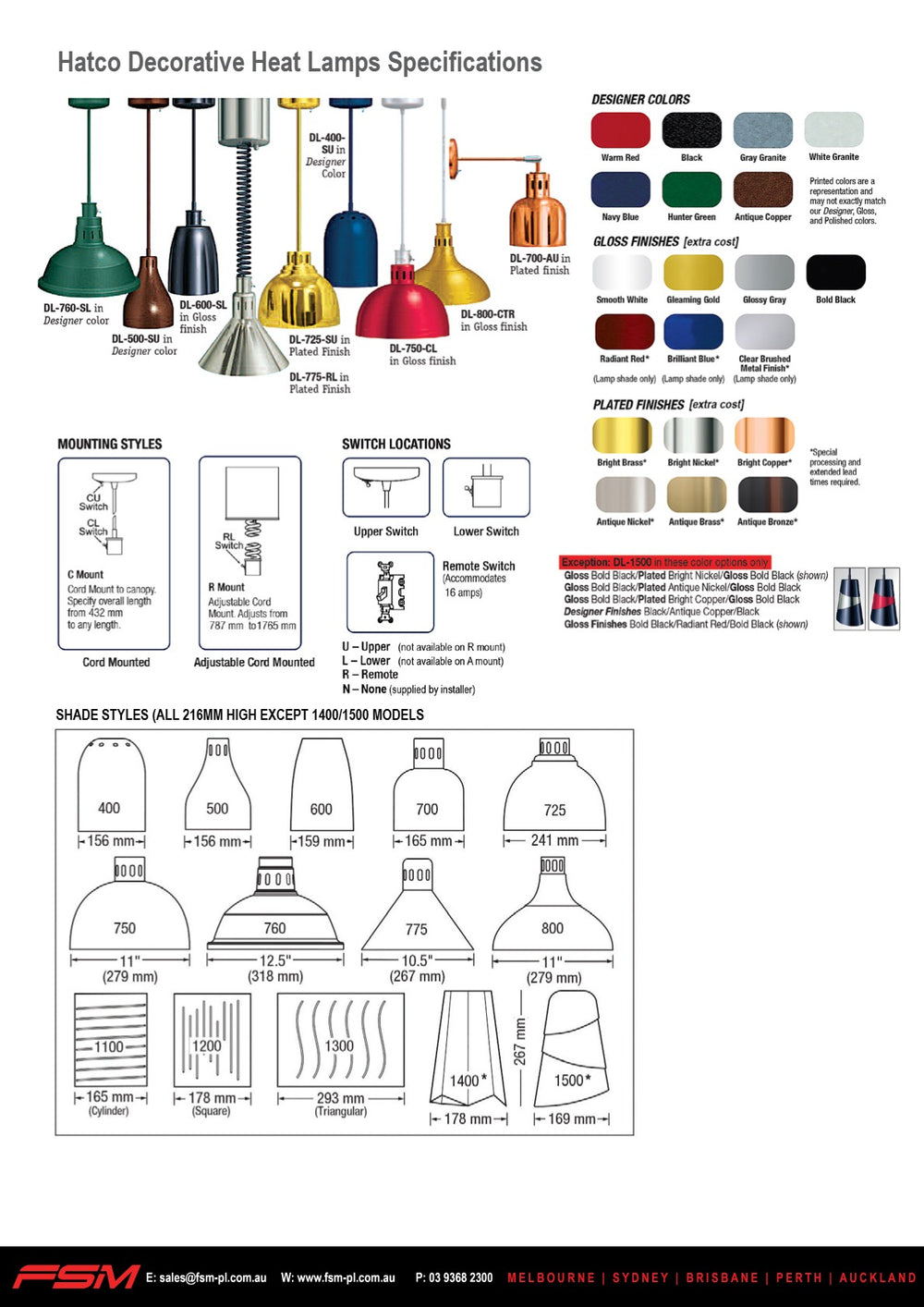 Hatco DL-750-RCL-BOLDBLACK - Decorative Heat Lamp | SilverChef