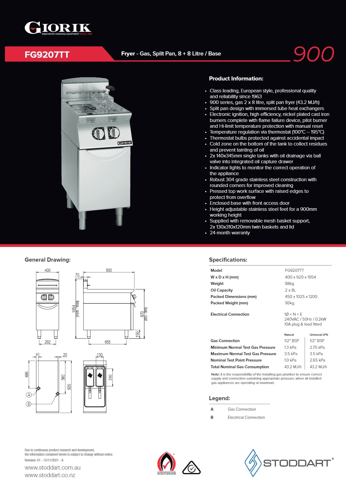 Giorik FG9207TT - Split Pan Fryer | SilverChef