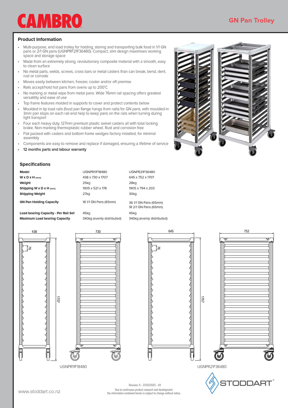 Cambro UGNPR11F18480 - GN Pan Trolley | SilverChef