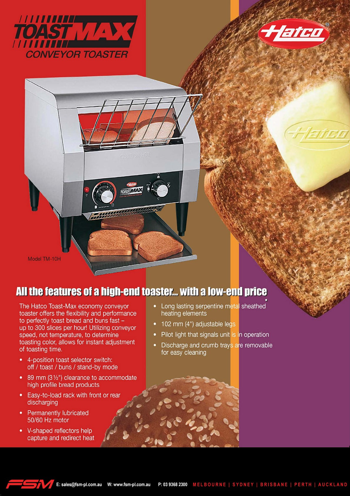Hatco Toast-Max TM3-10H/BLACK - Conveyor Toaster | SilverChef