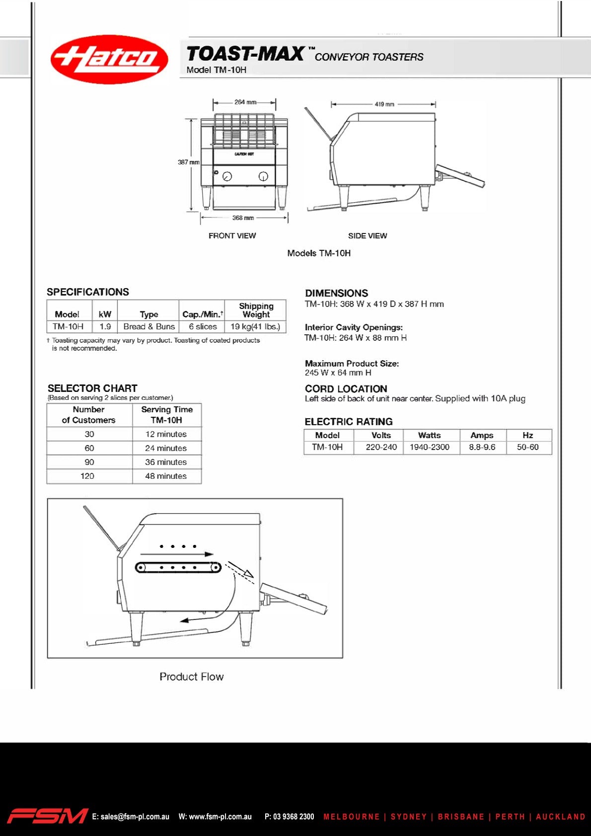 Hatco Toast-Max TM3-10H/BLACK - Conveyor Toaster | SilverChef