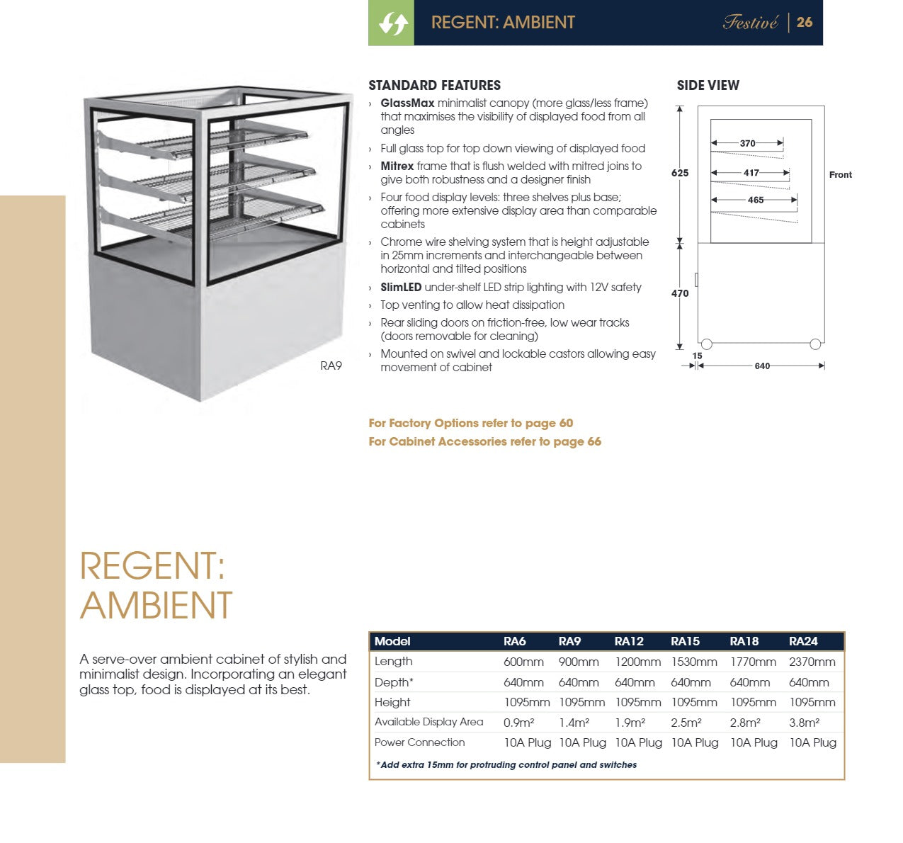 Regent RA24 - Ambient Display Cabinet | SilverChef