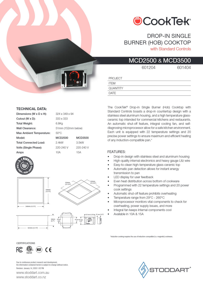 CookTek MCD3500 - Cook Top | SilverChef