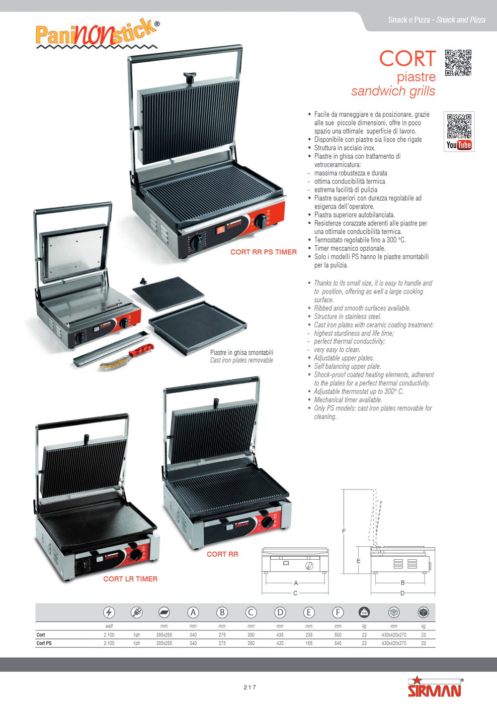 Sirman S34A2401102SI Cort LL - Panini Grill | SilverChef