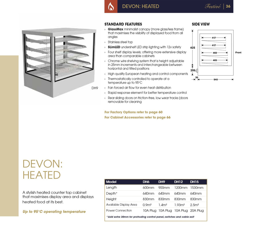 Festive Devon DH6 - Heated Display Cabinet | SilverChef
