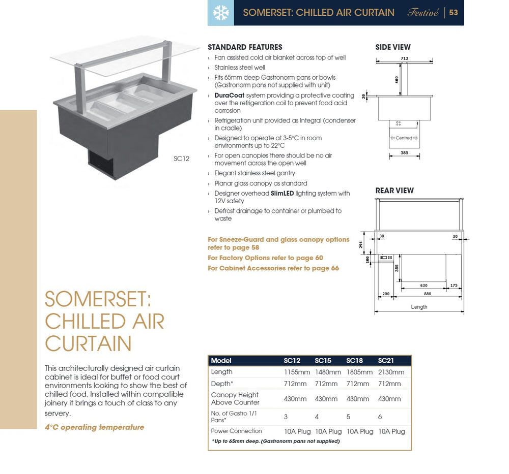 Festive Somerset SC21 - Chilled Air Curtain Cabinet | SilverChef